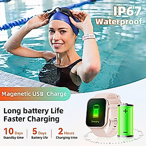 Smart Watch (Answer/Make Calls), 2023 Newest 1.85 Inch Fitness Tracker, Heart Rate/Sleep Monitor/Pedometer/Calories, Multiple Sports Modes, Waterproof Women's Men's Fitness Watch for Android iPhone