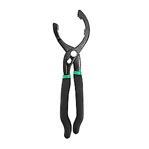 Amazon Brand - Denali 12 Inch, Oil Filter Pliers with Comfort Grip, Black