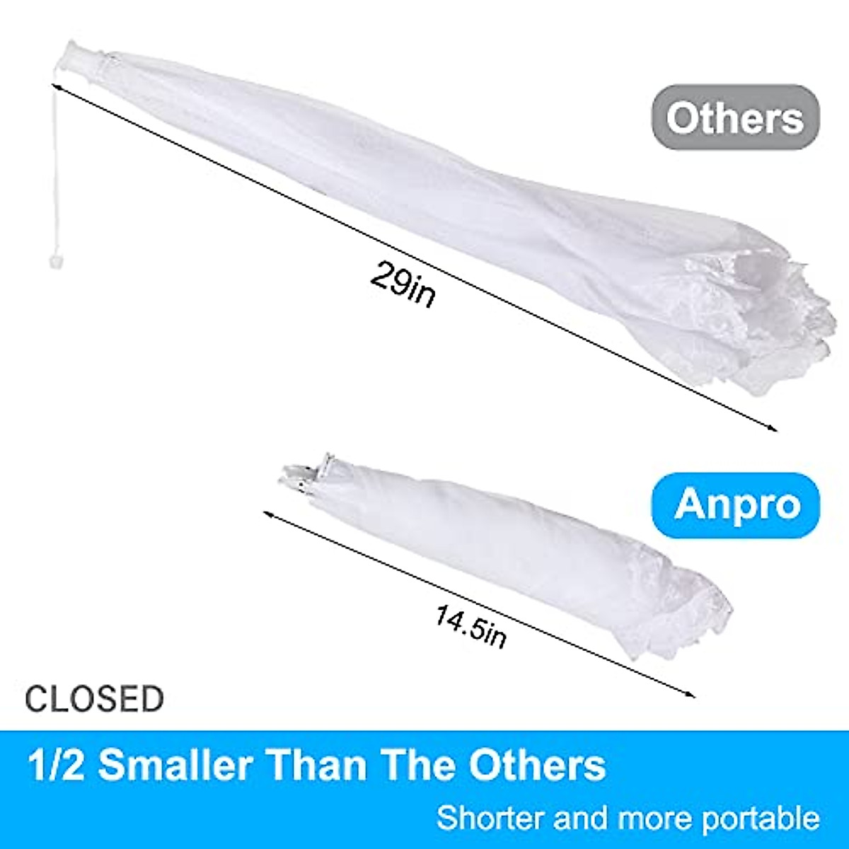 Anpro Food Cover Food Tent - Pop-up Food Nets, 2 Extra Large (40"X24") Mesh Food Covers for Outside, Picnic Accessories, Reusable and Collapsible, 2 Pack