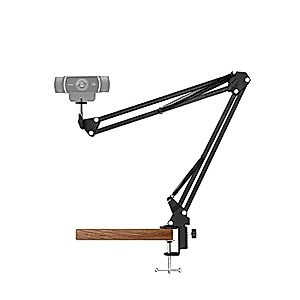 Boseen Webcam Stand Desk Mount - Suspension Boom Scissor Arm Webcam Holder with Desk Clamp Mount for Logitech Webcam C920 C922 C922x C920S C930e C930 C615 Brio 4K and Other Devices with 1/4" Thread