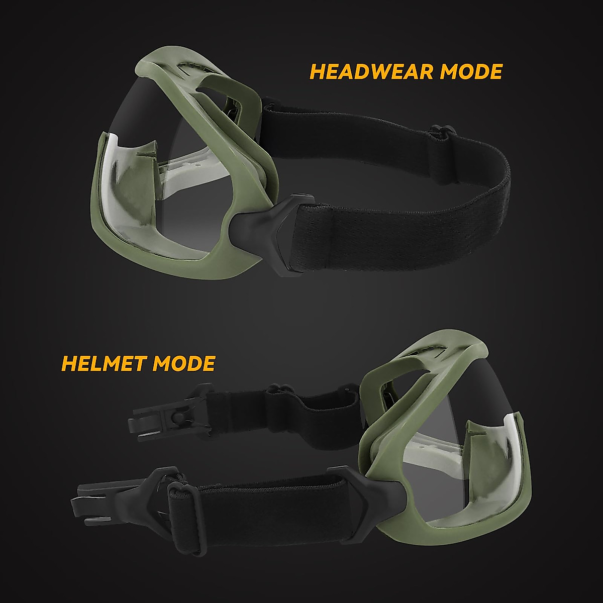 Qavctw Airsoft Goggles Anti Fog, Outdoor Sports Goggles Tactical Military Glasses for Games Sports Shooting Hunting Paintball Riding Cycling, Safety Dust Goggles Fits Most Helmets