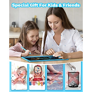 bravokids LCD Writing Tablet Board, 12inch Colorful Doodle Board Drawing Pad Toys for 3-8 Years Girls Boys, Toddler Educational & Learning Birthday Gift for Age 3 4 5 6 7 8 Years Old Kids, Blue