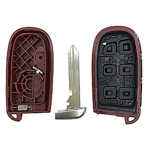 vurbemes Keyless Entry Replacement Key Fob Cover Case fit for Dodge Charger Challenger Dart Durango Journey Jeep Grand Cherokee Chrysler 300 Smart Remote Key Fob (Red)