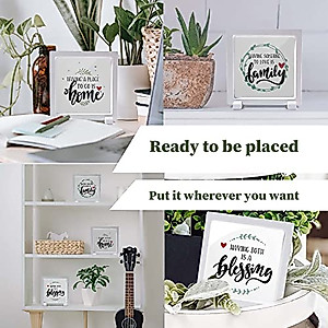 WINZEO 3PCS Picture Frame Set for Holiday & Daily Decorations - 36 Interchangeable Farmhouse Tiered Tray Signs Decor,Table Shelf Anniversary Bedroom Office Decor, Happy Valentine's Day,Housewarming Gifts (White)