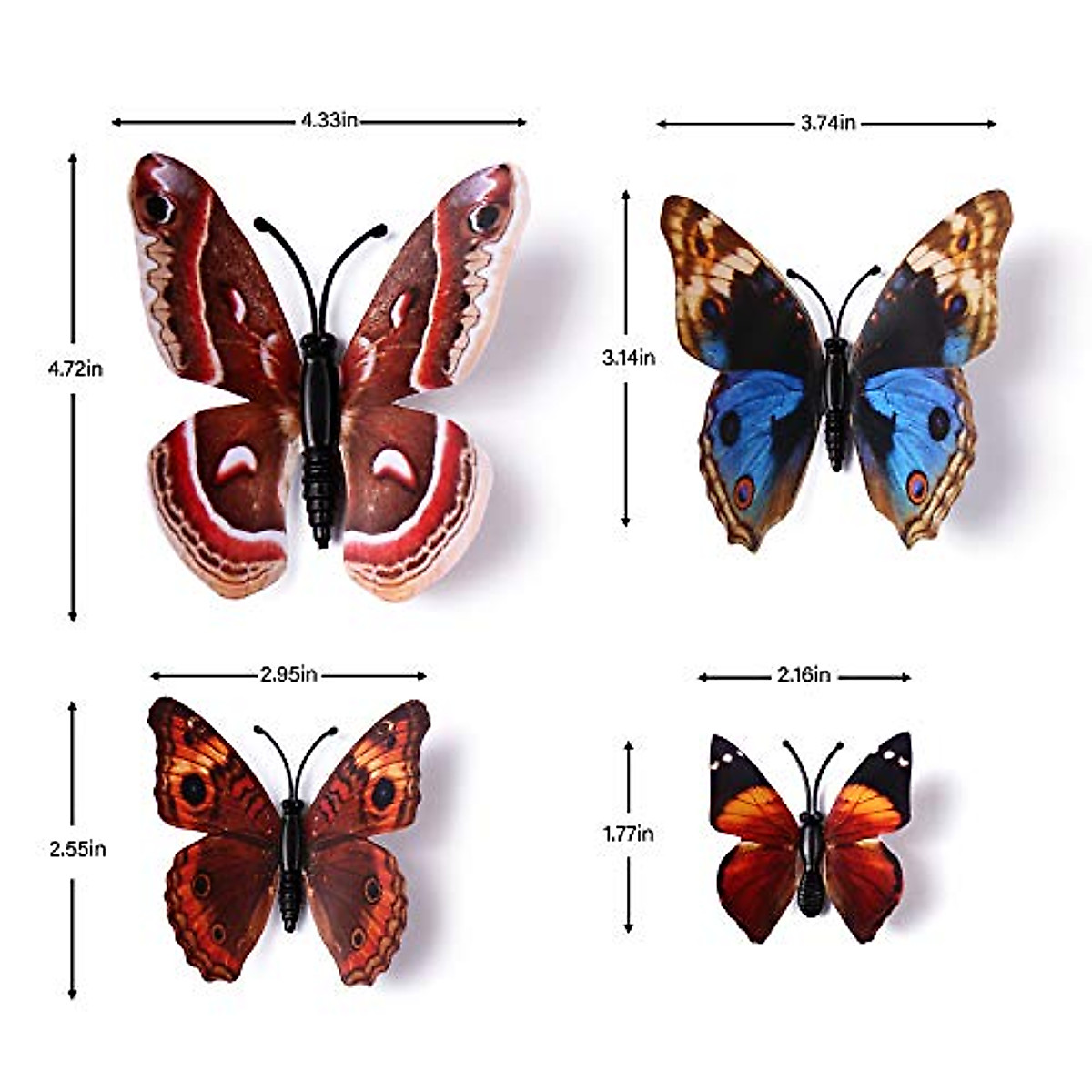 Amaonm® 24pcs 3D Vivid Special Man-Made Lively Butterfly Art DIY Decor Wall Stickers Decals Nursery Decoration, Bathroom Décor, Office Décor, 3D Wall Art, 3D Crafts for Wall Art Kids Room Bedroom