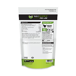 VetriScience Feline Furball Pro - Skin Supplement for Cats Aids Against Hairballs - Digestive Health & Comfort Support for Cats - Feline Skin & Coat Health Formula - 60 Chews