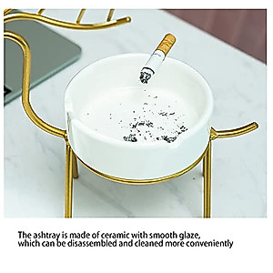 Ashtrays, Metal Deer Ashtray Holder for Smokers, Ceramic Ashtray for Cigarettes, Fashion Ash Tray for Home Office, Smoking Ashtray for Indoor and Outdoor Use