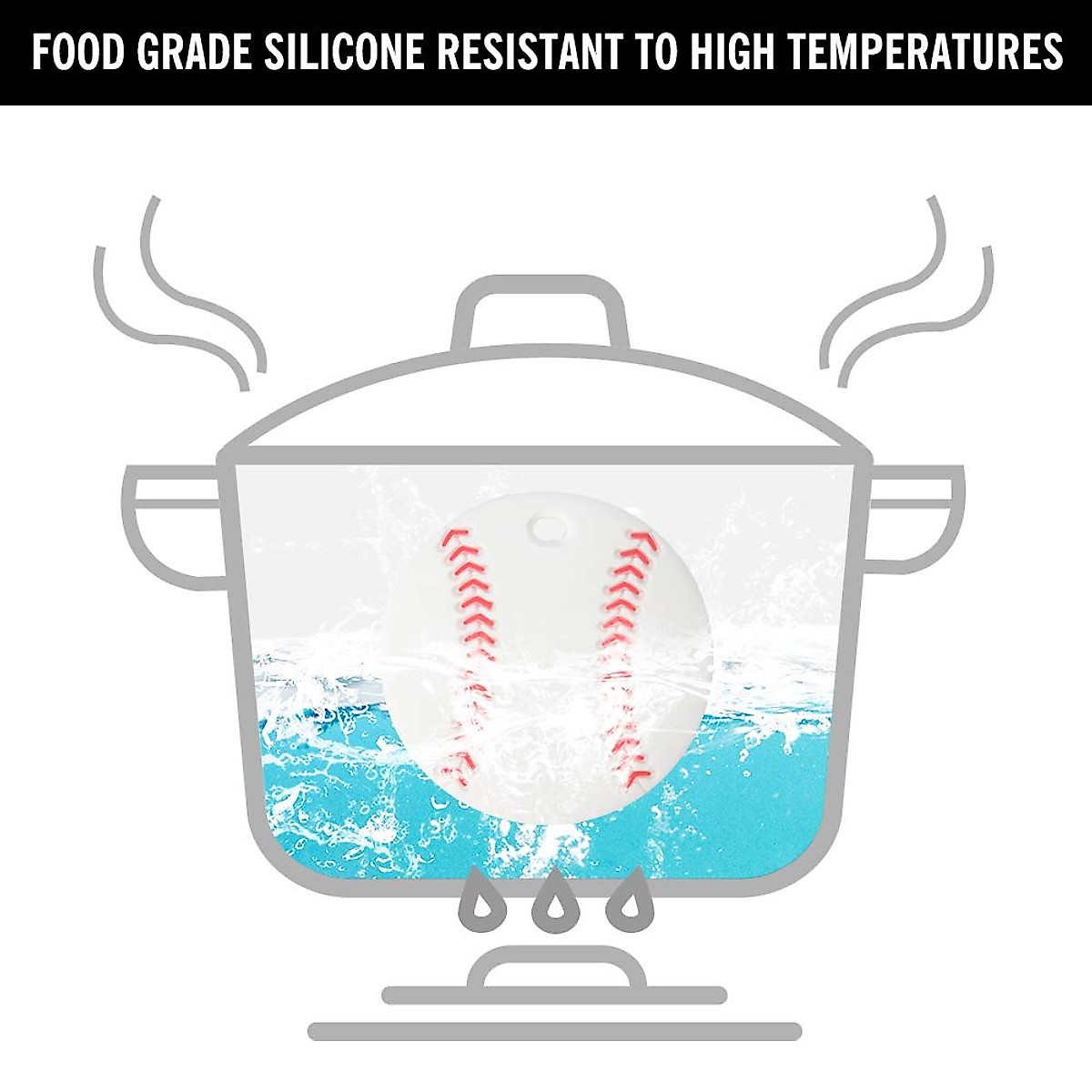 Baby Sport Silicone Teether,Sensory Chew Toys,BPA Free Soft and Effective Infant Teething Pain Relief Toys,Freezer Safe,Food Grade Silicone,Best Shower Gift for Boys and Girls (Baseball)