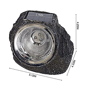 Dynaming 3 Pack Outdoor Solar Rock Lights, Solar Powered Garden Decorative Stone Lights Waterproof LED Landscape Spotlight for Lawn, Ground, Driveway, Yard, Patio, Pathway, Walkway