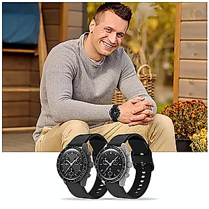 Ritche Christmas Gift 20mm Sports Silicone Moonswatch Band for Men Omega Swatch Strap Replacement band for Speedmaster/Rolex/Seiko Mission to the Moon/Mercury, White Elephant Gifts, Stocking Stuffers for Men