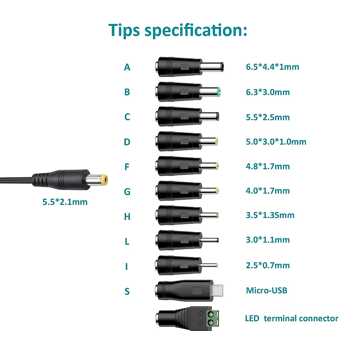 Basicvolt 18W DC 12V Power Supply Universal Power Adapter 3V 4.5V 5V 6V 7.5V 9V 12V 1A 1.5A AC DC Power Cord for LED Strip Light Router Speaker CCTV Camera Tablet and More Household Electronics