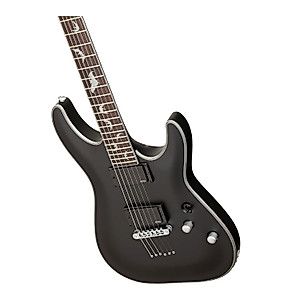 Schecter Damien Platinum-6 6-String Electric Guitar (Right-Hand, Satin Black) Bundle with Protective Carrying Case (2 Items)