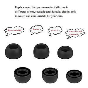 6 Pairs Silicone Ear Tips for Galaxy Buds Pro,Earbud Tips Compatible with Samsung Galaxy Buds Pro SM-R190 Black S/M/L