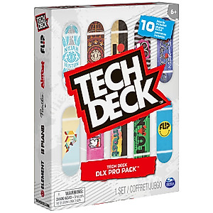 Tech Deck, DLX Pro 10-Pack of Collectible Fingerboards, for Skate Lovers, Kids Toy for Ages 6 and up