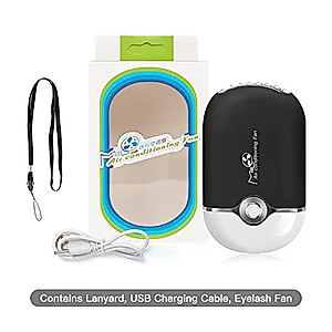 MISMXC Eyelash Fan,Rechargeable Handheld Mini Fan Lash Dryer with Built in Sponge,Perfect for Eyelash Extension Application