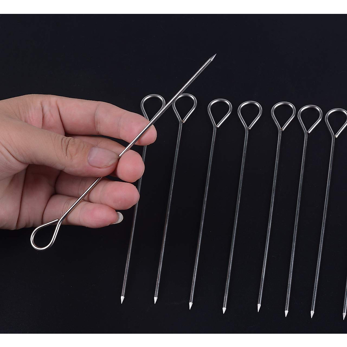 HONSHEN Turkey Lacers for Trussing Turkey,6 inches Stainless Steel metal skewers,Set of 12