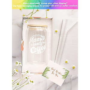 NewEleven Mothers Day Gifts For Mom - Unique Birthday Gifts For Mom, Mother, Wife, New Mom, Bonus Mom, Pregnant Mom - 16 Oz Coffee Glass