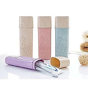 2PCS Portable PP Plastic Toothbrush Toothpaste Holder Case for Travel Use Color Random