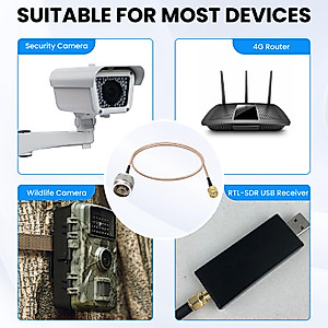 SDTC Tech N Type Male to SMA Male Coaxial Adapter Cable Coax Antenna Extender Wi-Fi Connector RG316 Jumper (20 inch/ 50cm)