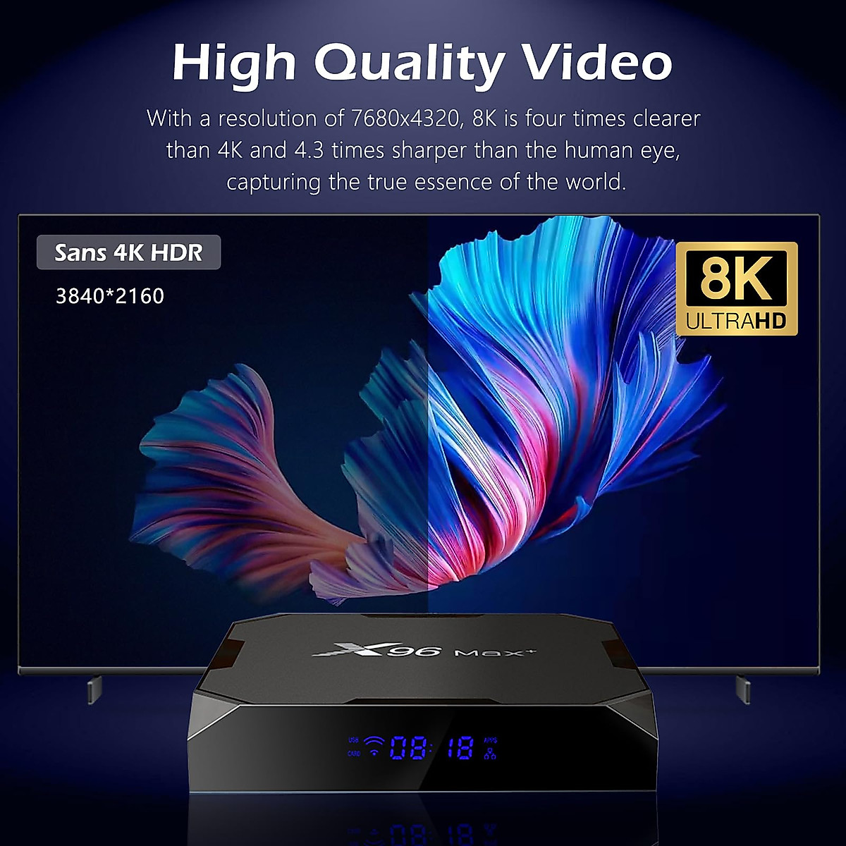 TV Box Android 9.0,Smart Media Player 4+32GB HD Android Box S905x3,Support 4K/3D 2.4&5 GHz WiFi BT 4.0 Android TV Box with Remote (32GB)