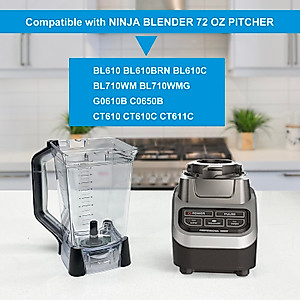 Blender Parts for Ninja 72 oz (9 Cups) XL Pitcher BL610 BL710