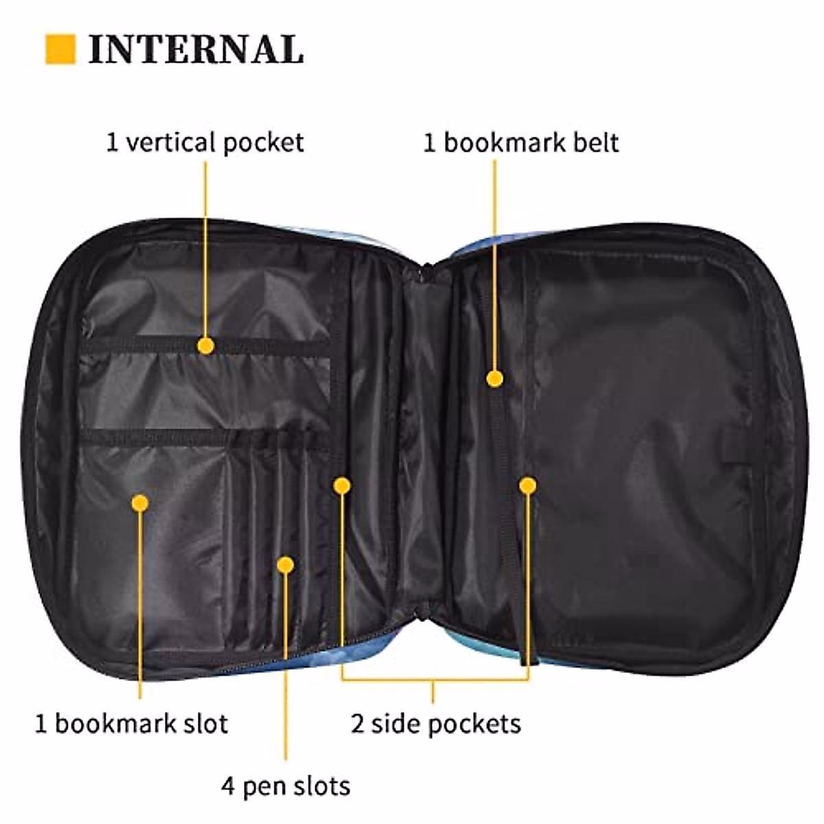 Hinthetall Watercolor Horse 1 Pack Bible Covers Protective Church Bag for Bible Study Book Carrying Case Multi-Functional Pencil Bag for School Bible Carrying Case with Pen Slots Zippered