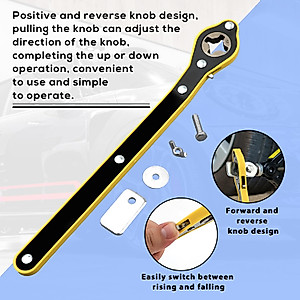 BOXOB Auto Labor-Saving Jack Ratchet Wrench 360° Swivel Car Scissor Jack Ratchet Wrench with Reversal Knob Design, Reinforced Tire Lug Wheel Jack Wrench for Cars SUVs Trucks Motorcycles