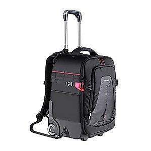 Neewer 2-in-1 Rolling Camera Backpack Trolley Case - Anti-Shock Detachable Padded Compartment, Hidden Pull Bar, Durable, Waterproof for Camera,Tripod,Flash Light,Lens,Laptop for Air Travelling(Black)