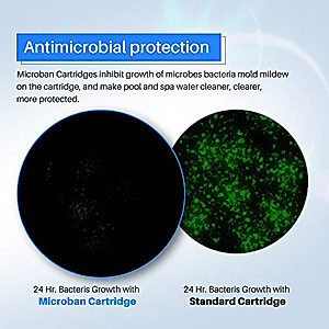 POOLPURE Antimicrobial Spa Filter Replacement for Pleatco PRB50-IN-M, Unicel C-4950RA, Guardian 413-212-02, Filbur FC-2390M,17-2380,Jacuzzi J200 Series Filter,373045, 5X13 Hot Tub Filter, 2 Pack