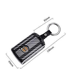 SANRILY 1Pcs for Volvo Key Fob Cover Full Covered ABS Plastic Key Case for Volvo XC40 XC60 S90 XC90 V90 2017 2018 T5 T6 2015 2016 T8 Keyless Keychain Holder White