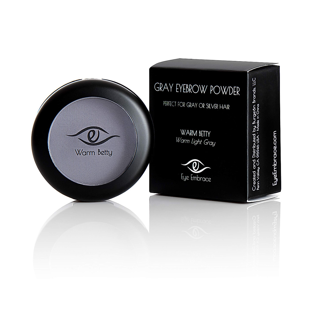Eye Embrace Warm Betty: Light Gray Eyebrow Powder/Hair Powder/Root Cover-Up – Waterproof, Cruelty-Free