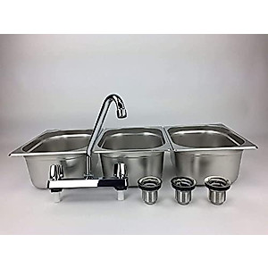 Concession Sink 3 Large Compartment Stand Food Truck Trailer
