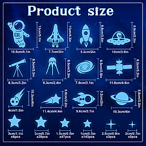 Glow in The Dark Stars Space Wall Decals Ceiling Stars Glow in The Dark Astronaut Universe Galaxy Planet Wall Stickers Glowing Stars for Bedroom Living Room Decor Christmas Gift Stocking Stuffers