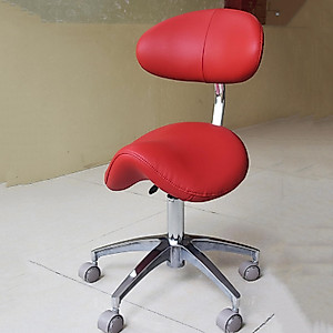 SFKLYU Dental Saddle Chair Office Stool Dentist's Doctor's Assistant's Chair Salon Chair Microfiber Leather Height Adjustable