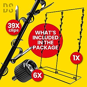 DS THE DISPLAY STORE Black 3-Row Potato Chip Rack Display Stand with 39 Clips, Snack Retail Display Rack, Chip Stand Display for Party, Countertop Chip Bag Holder, Snack Display for Counter