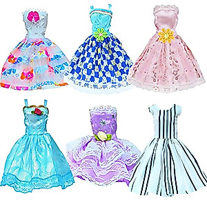 BJDBUS 6 Pcs Ball Mini Gown Dress for 11.5 inch Girl Doll Clothes Playset