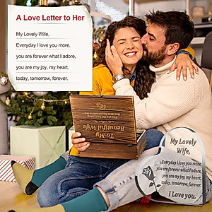 Anniversary Gi fts for Her| Wife, Wife Gift Set with Crystal Engraved Heart, 24K Gold Dipped Rose, Wine Tumbler, Wife Gifts for Anniversary & Birthday