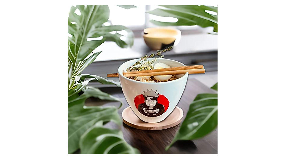Naruto Ramen Bowl with Wooden Chopsticks – Official 16 oz Anime Gift