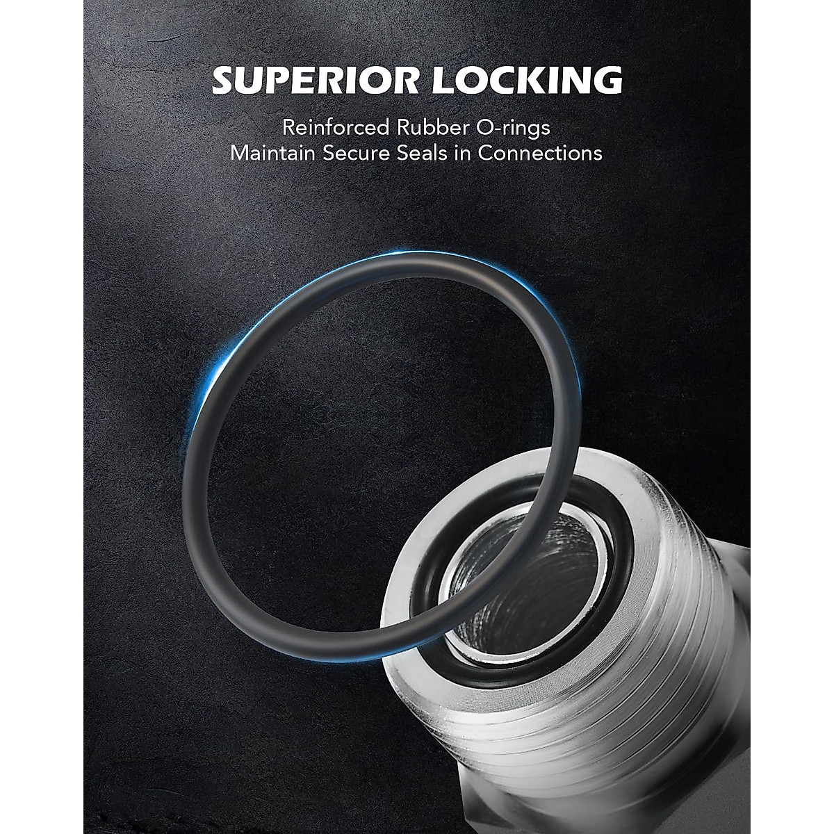 ZELCAN 64 Pc O Ring Face Seal Fitting Kit, Hydraulic Hose Tube and Pipe Fittings, ORFS Cap and Plug Set for Hydraulics, Heavy Duty O Ring Assortment Kit Precision Threaded, ORFS Sizes 4 6 8 10 12 16
