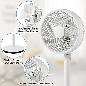 GOFLAME Pedestal Floor Fan with Remote Control, Portable Standing Fan with 85° Oscillation, 100° Tilt, 3 Wind Speeds and 7H Timer, Quiet Cooling Fan for Bedroom Living Room Home Office