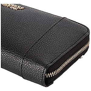 GUESS womens Naya Large Zip Around Wallet, Black, One Size US