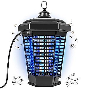 JCHOPE Outdoor, Powerful Mosquito Zapper for Mosquitoes Fruit Flies Moths, High Efficient Mosquito Trap, Electric Bug Zapper Fly Trap for Indoor and Outdoor(Black)