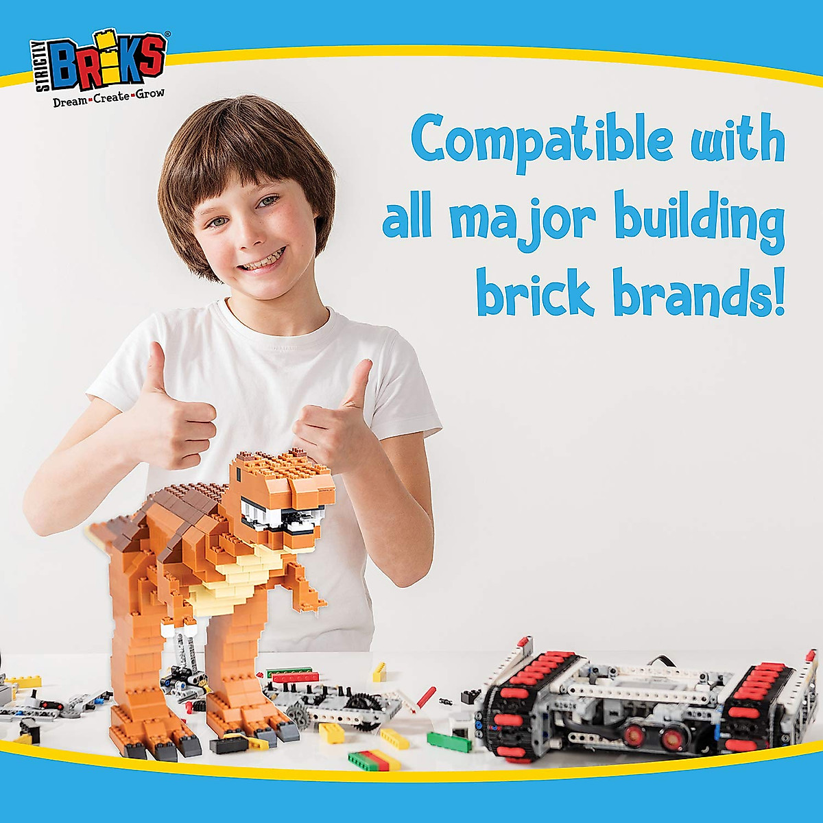 Strictly Briks Compatible with Lego Classic Bricks Dinosaur Building Set, Tyrannosaurus Rex, 556 Pieces, 100% Compatible with All Major Building Brick Brands, for Kids Ages 6+