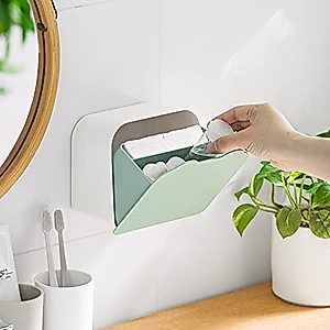 Sanitary Napkin Pads Storage Organizer Bag, Female Sanitary Pad Holder for Girls Ladies Women, Bathroom Canister Container for Cotton Swabs, Green