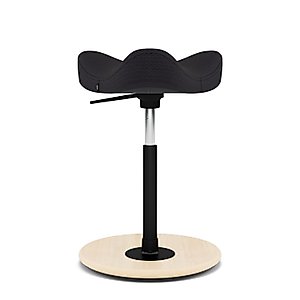 Varier Move Tilting Saddle Stool (Black Revive Fabric with Natural Ash Base)