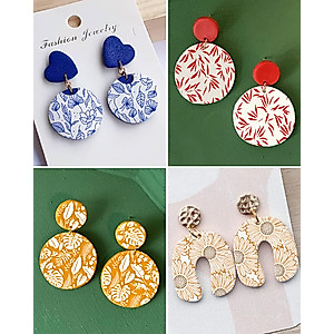 KEOKER Floral Silk Screen Stencils for Polymer Clay, 10 PCS Silk Screen for Jewelry Clay Earrings Decoration, Each 5.5" X 3.5" (10PC)