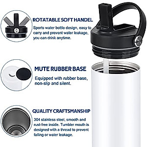 HEPFLANZE 8 Pack 20 OZ Sublimation Tumblers Skinny Straight, Sublimation Sport Water Bottles Blanks Stainless Steel Double Wall Insulated Cups Bulk with Straw Lids DIY for Gift