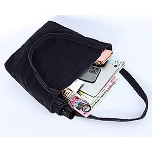 TCHH-DayUp Large Corduroy Tote Bag for Women Girl Casual Work Shoulder Handbags Simple Canvas Purse Black