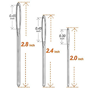 OIATAIO-12 PCS Large-Eye Blunt Needles, Stainless Steel Yarn Knitting Needles, Sewing Needles for Hand Sewing, Crafting Knitting Weaving Stringing Needles, Perfect for Finishing Off Crochet Projects