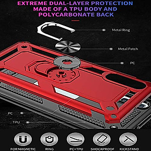 DuoLide for Huawei Y9 2019 / Enjoy 9 Plus Case （Not for Y9 Prime 2019） with Tempered Glass Screen Protector,Hybrid Heavy Duty Dual Layer Anti-Scratch Shockproof Defender Kickstand Case, Black